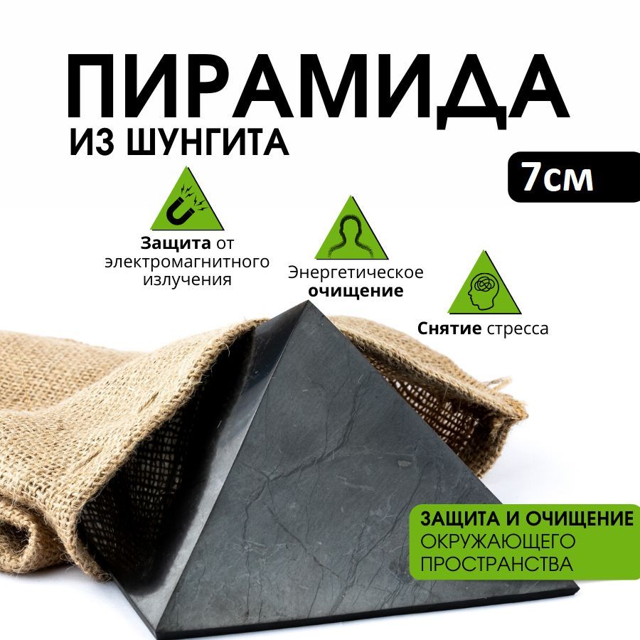 Пирамида из шунгита полированная ручной работы 7 см/SHUGGE купить на ...