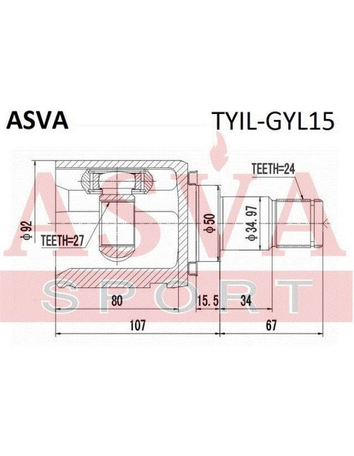 Шрус внутренний (oem-исполнение) перед лев Asva TYIL-GYL15 купить на ...