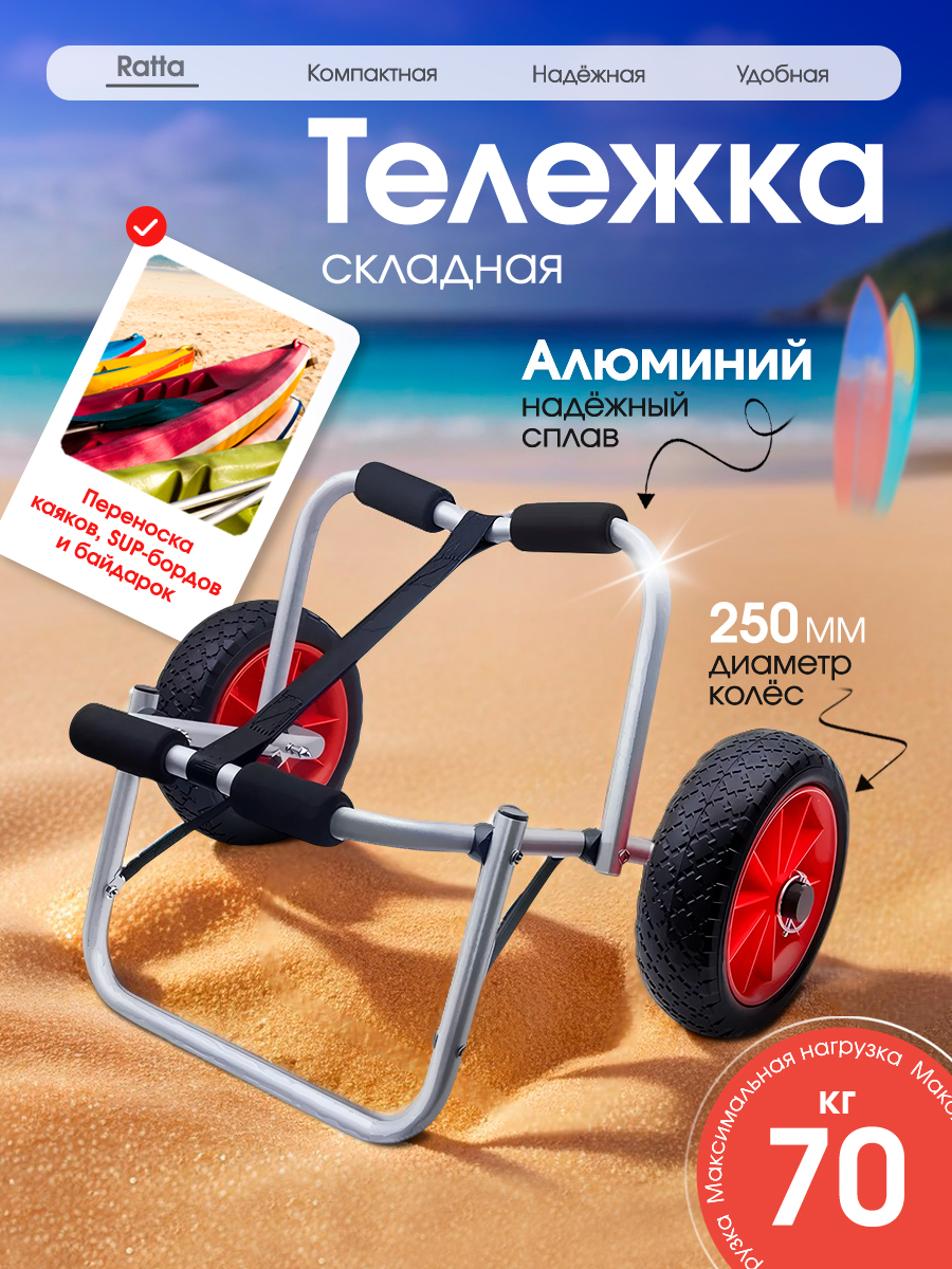 Тележка складная для переноса каяков, SUP-бордов и байдарок Ratta ...