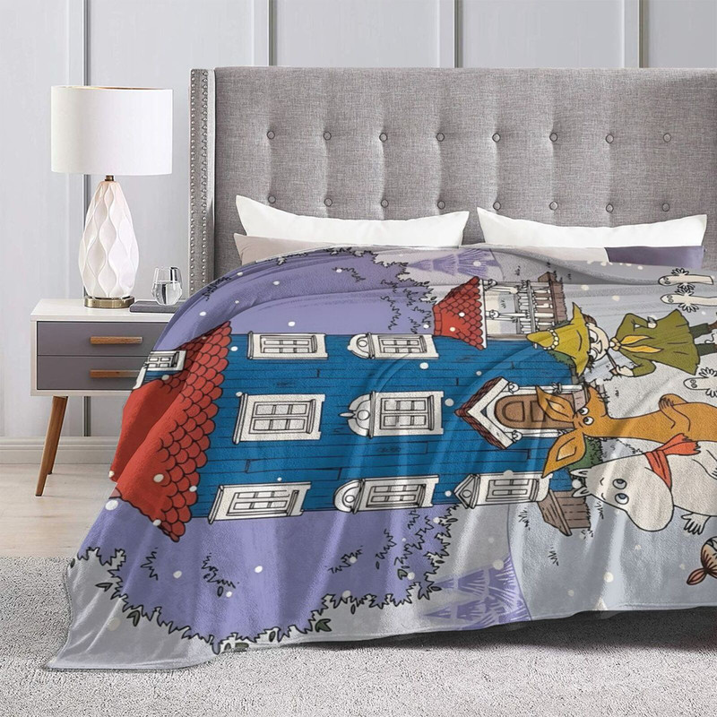 MXEB Плед с фотопринтом Moomin Пледы Муми-тролли , Фланель, 200 см х ...