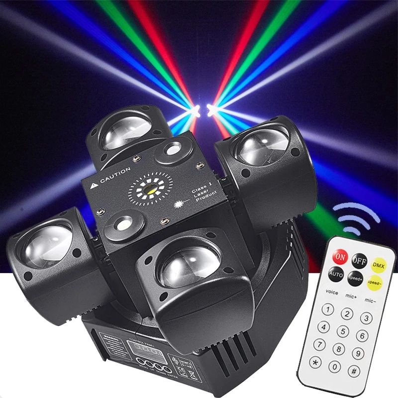 Мини Движущийся головной сценический эффект Light 4 Arm DMX Sound ...