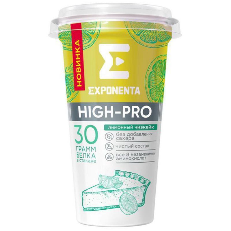 Напиток кисломолочный Exponenta High-Pro Лимонный чизкейк обезжиренный ...