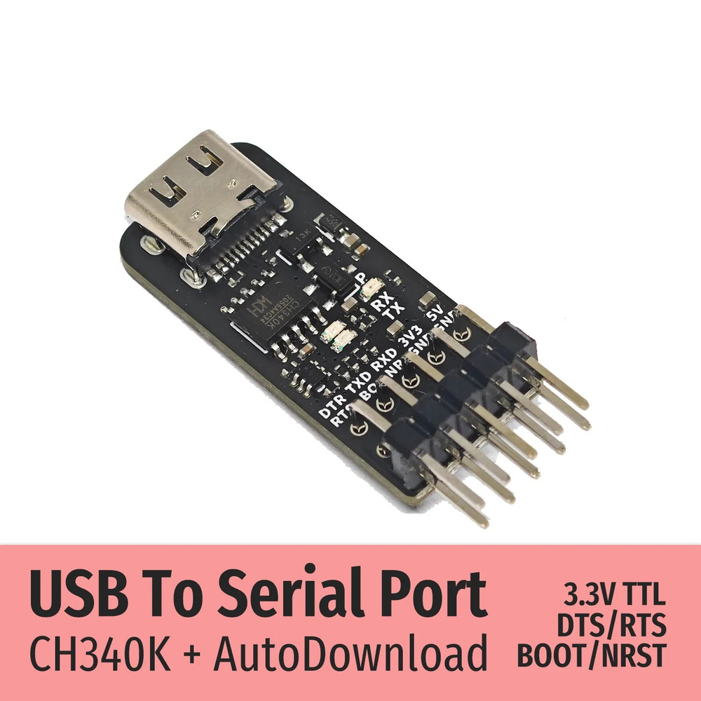 WeAct Studio USB to Serial Port на базе CH340K 3V3 TTL - купить с доставкой по выгодным ценам в ...