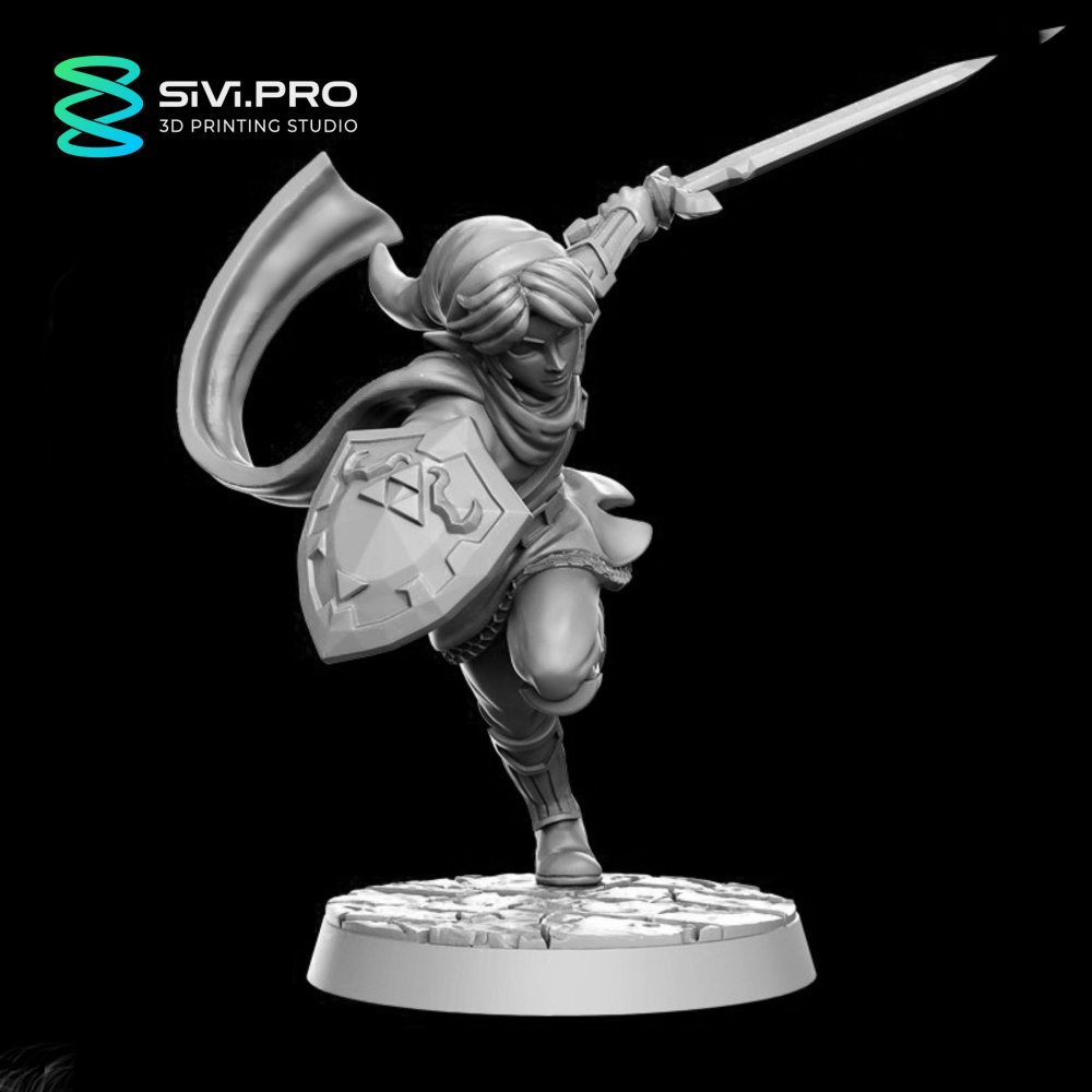 Миниатюра для настольной игры DnD Линк (Link) масштаб 32 мм(1:56 ...