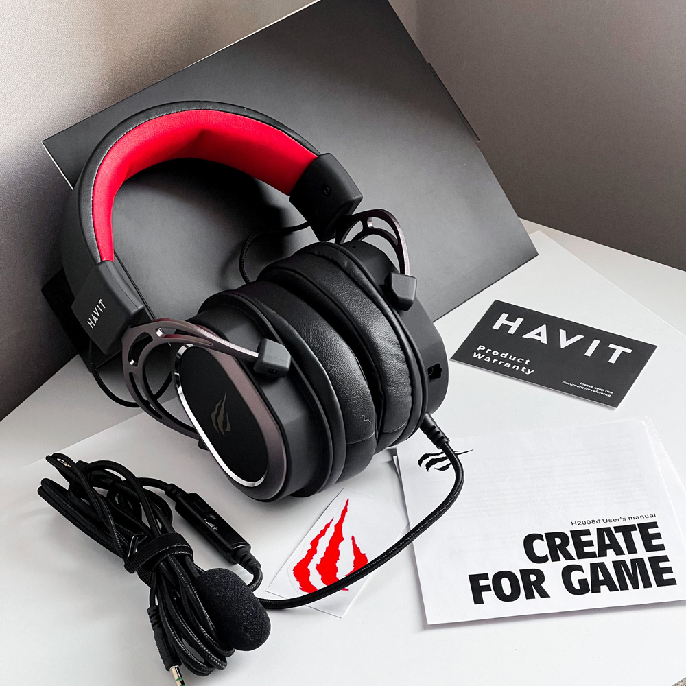 Игровые наушники Накладные Игровая гарнитура HAVIT H2008d 3,5 мм чёрный ...