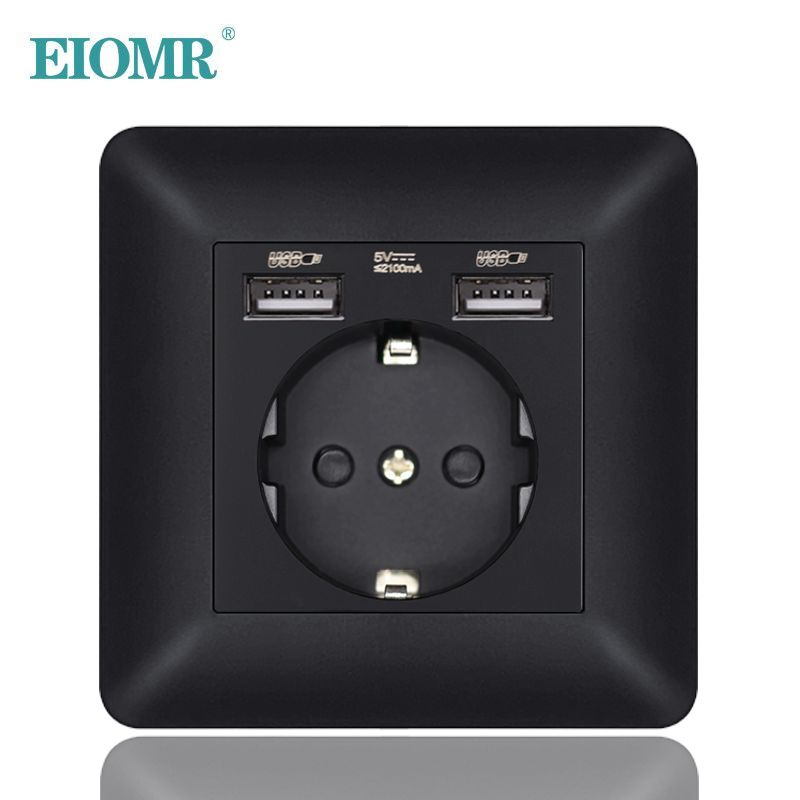 10 шт. EIOMR настенная USB-розетка 5 В 2,1 А, ЕС, Франция ...