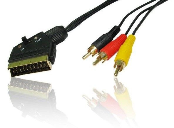 Кабель переходник SCART-3RCA с переключателем сигнала, 1.5 метра ...