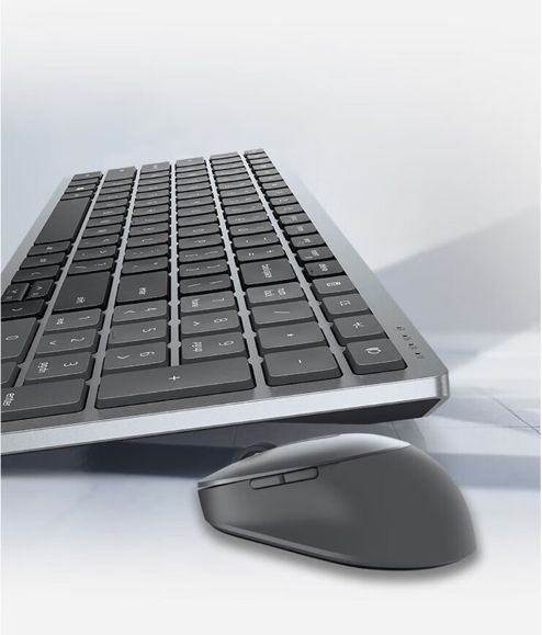 Набор беспроводных клавиатуры и мыши Dell KM7120W серого цвета купить ...