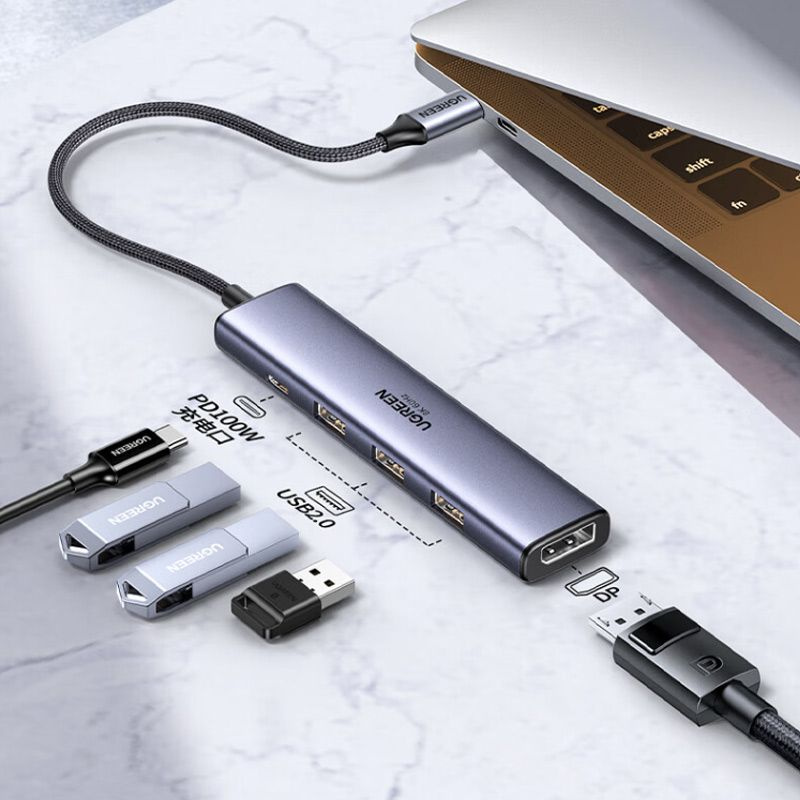Ugreen Переходник Usb Hub 5 в 1 Usb разветвитель Type C Dp док