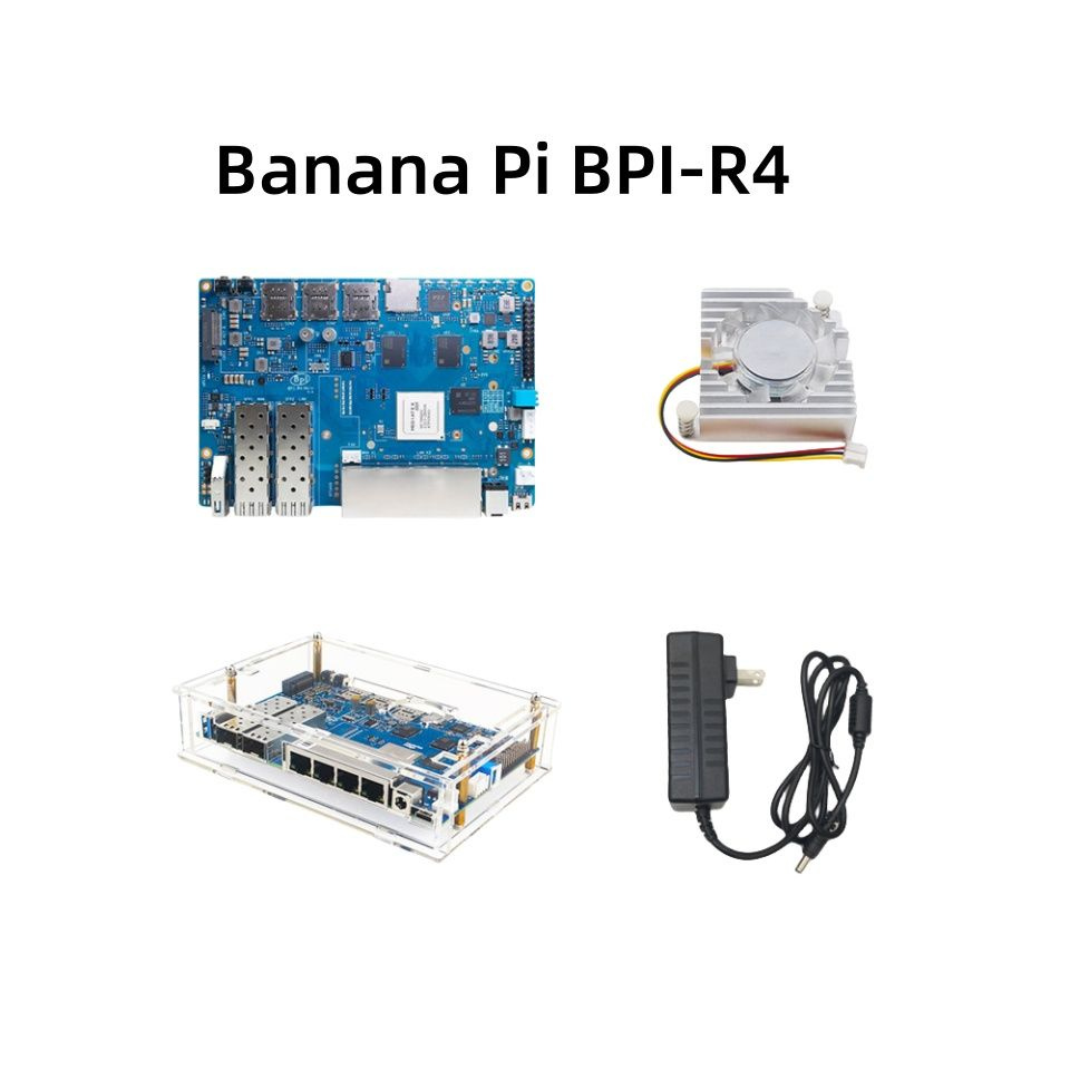 Плата для разработки маршрутизатора Banana Pi BPI-R4 WiFi 7 включает в ...