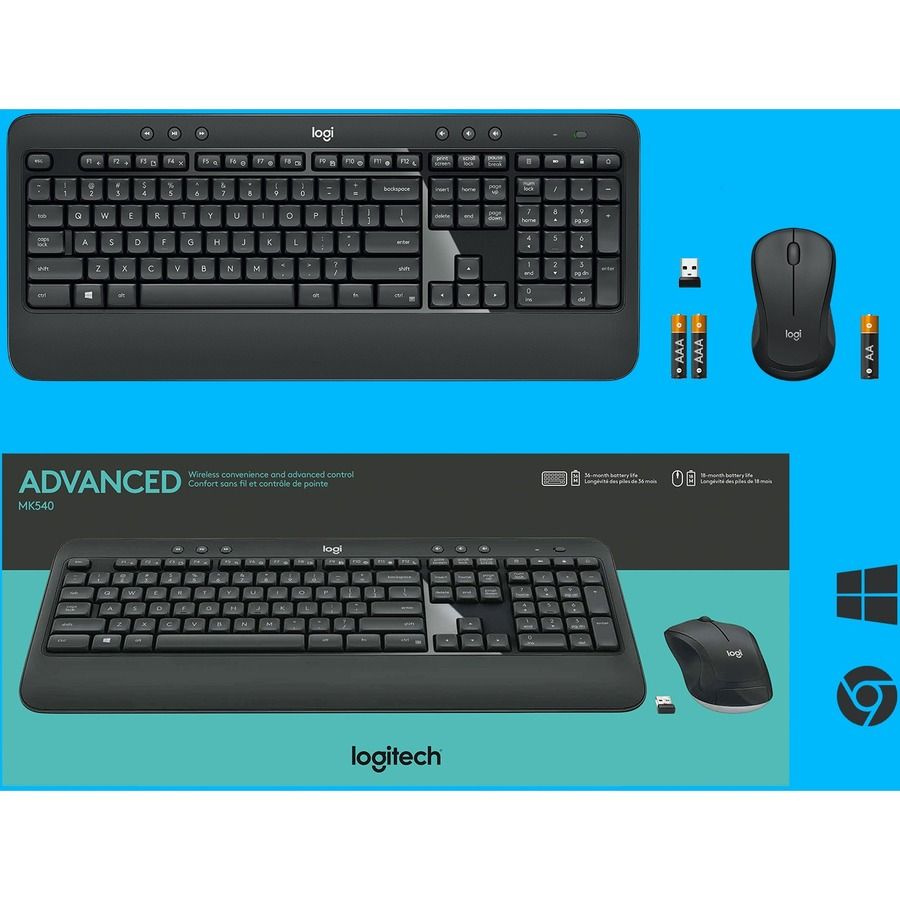 Logitech MK540 Advanced надежный беспроводной комплект (клавиатура и ...