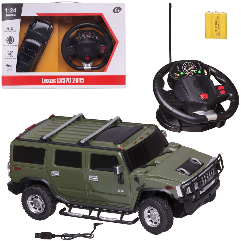 Машинка Junfa Hammer H2 на радиоуправлении 1:24 зеленая - купить с доставкой по выгодным ценам в ...