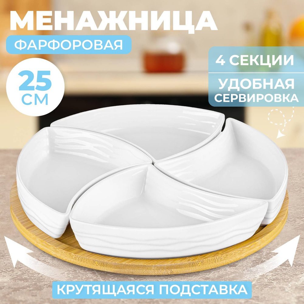 Elan Gallery Менажница "айсберг волны (elan gallery)", диаметр 25 см, 1 ...