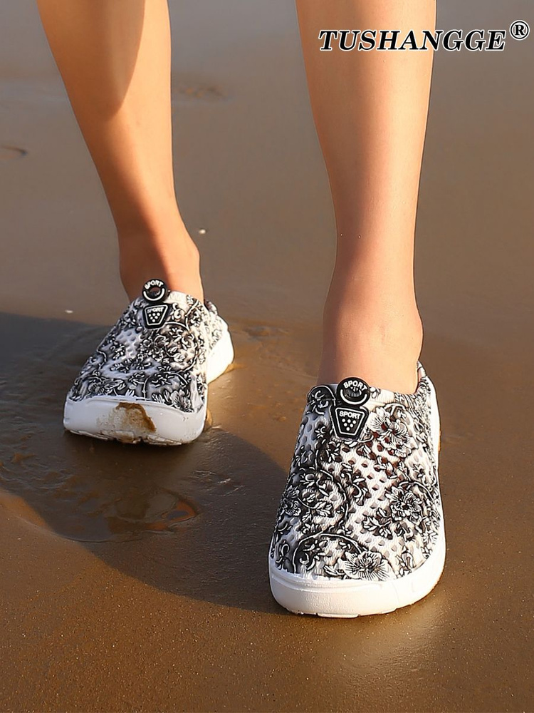 Тапочки Мужской, Женский TUSHANGGE, размер 40 глубокий черный Кружево Тонкая подошва, Рельефный ...