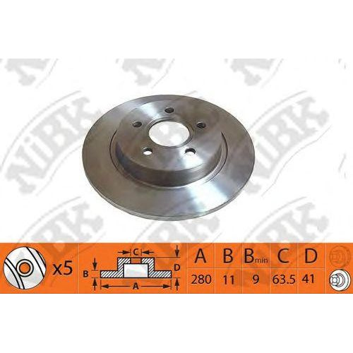 Диск тормозной задний для Volvo V40 2 2012-2016, Вольво V40 2 диск ...