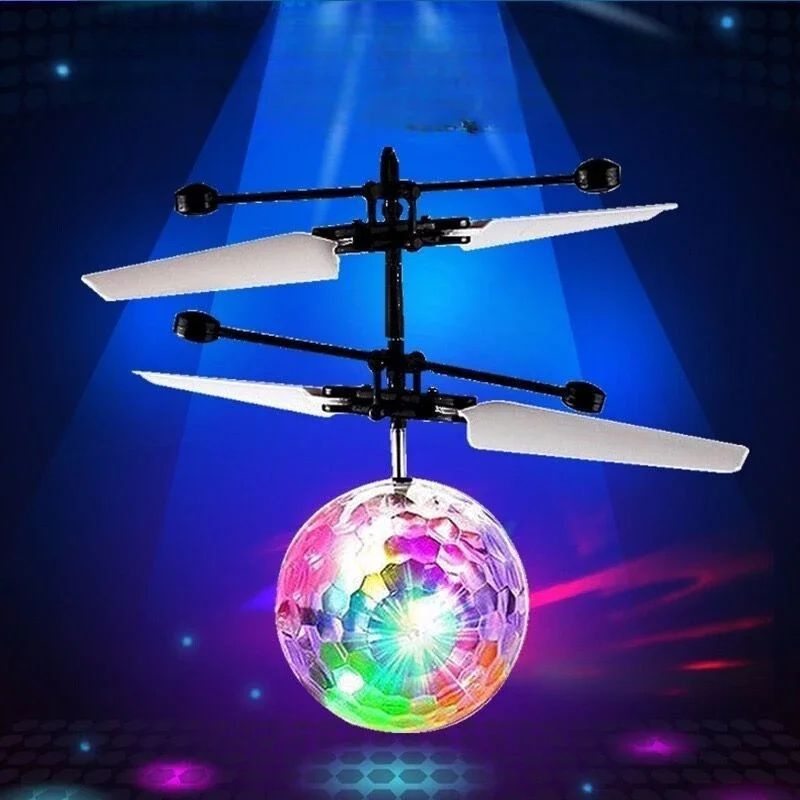 Летающий шар со светом-Мяч светящийся /Увлекательная игрушка, для ...