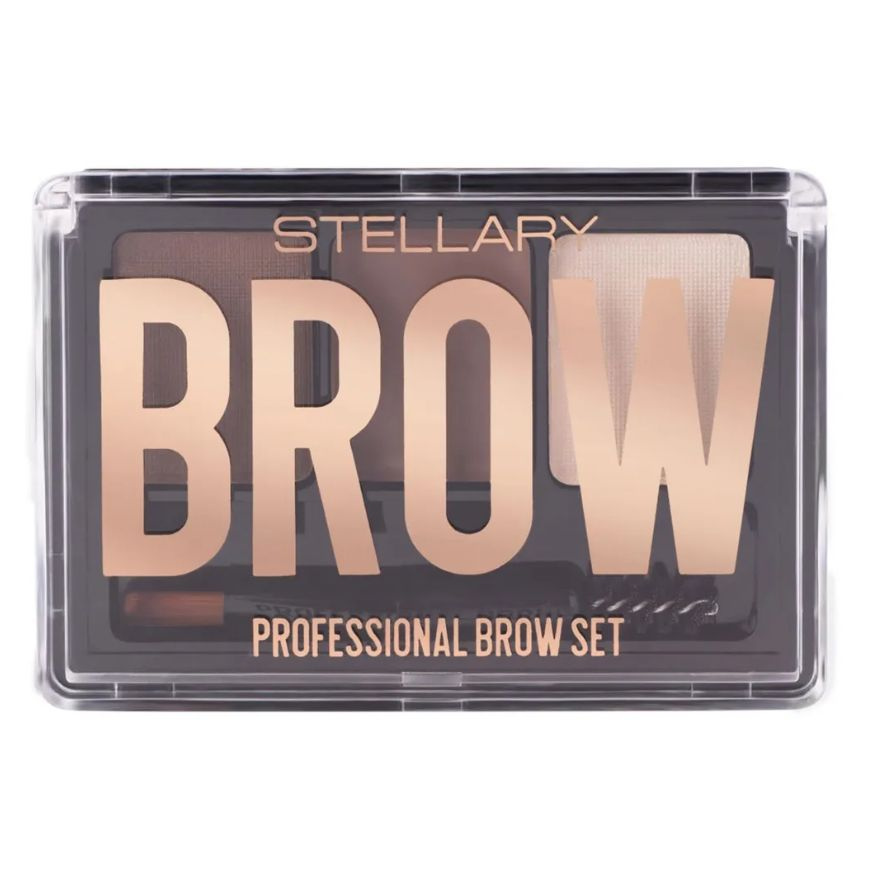 Stellary Набор для бровей Professional Brow set, тон 02 brunette, 2,4 г ...