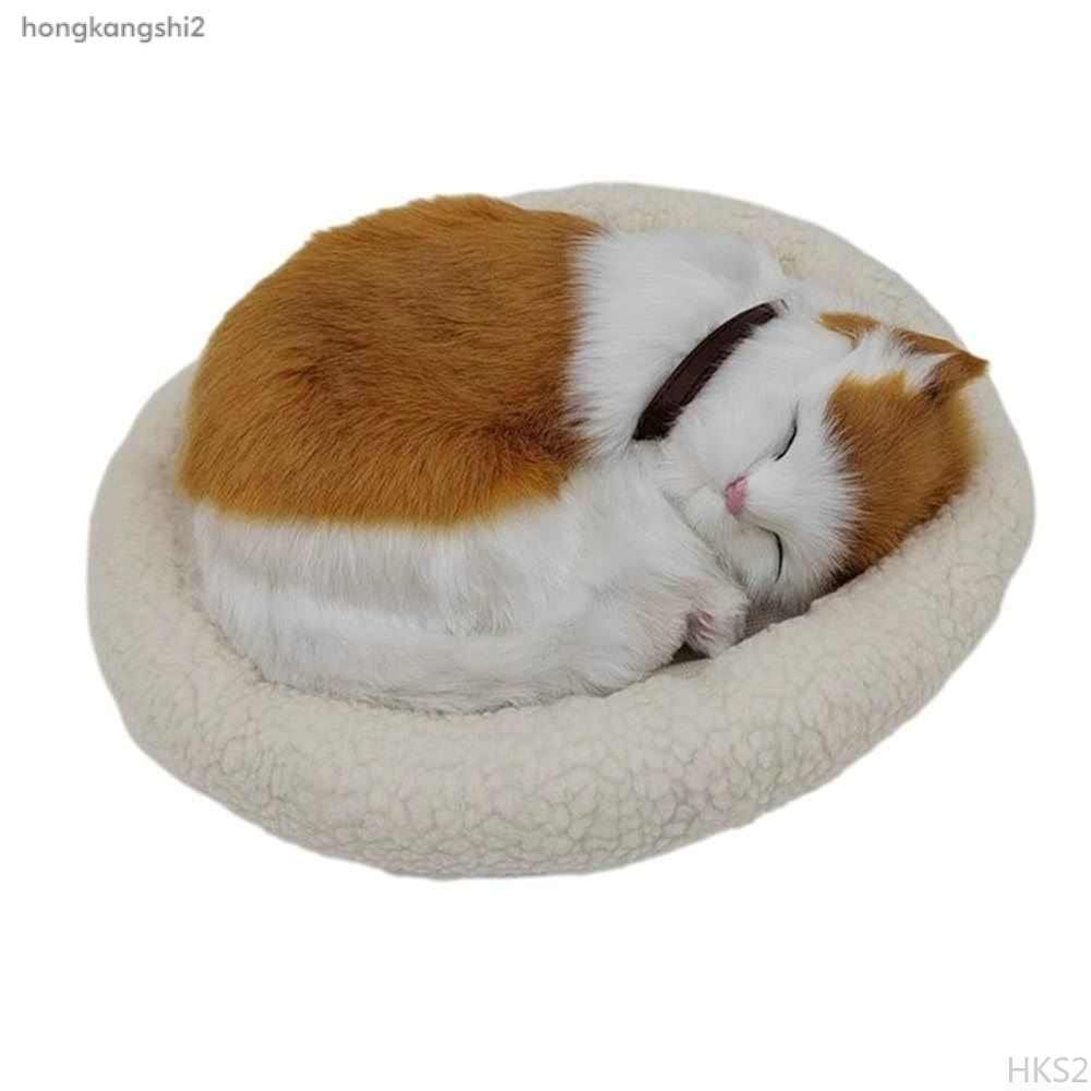Реалистичная игрушка спящего кота, дышащая кукла-животное в виде кошки ...
