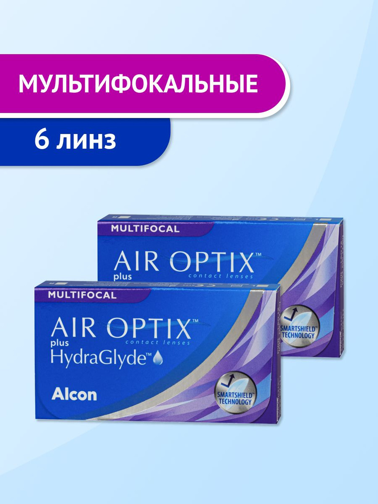 Мультифокальные линзы +2.25/ med/ 8.6/ 6 шт, Alcon, Air Optix Plus Hydraglyde Multifocal купить ...