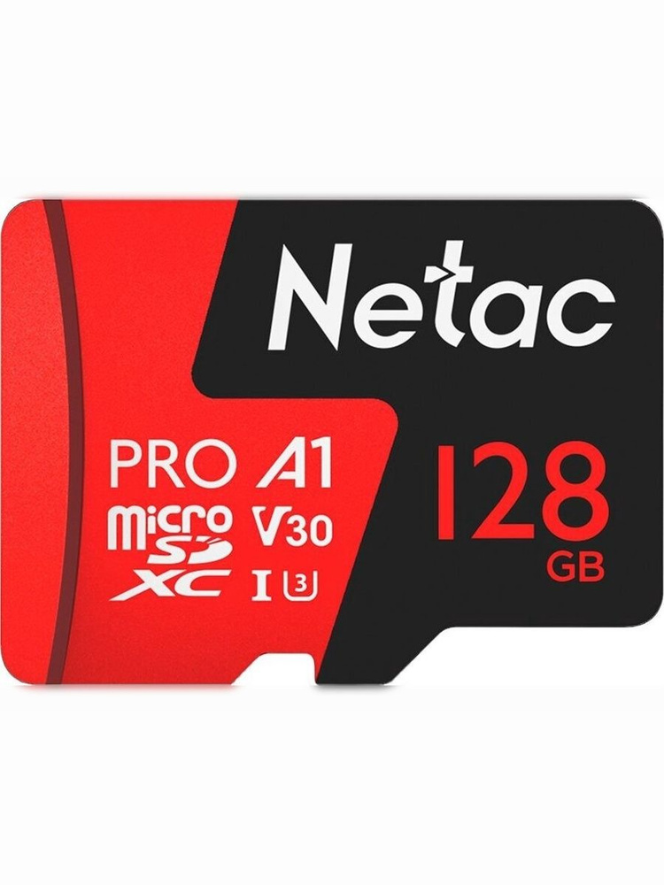 Netac 128 ГБ Карта памяти microSDHC Extreme PRO (NT02P500PRO-128G-S), UHS-I U3, запись - 30 ...