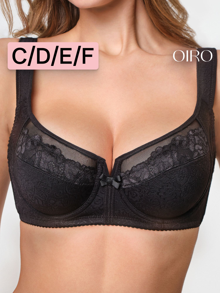 Бюстгальтер Женский OIRO мягкая чашка на каркасе, на косточках, размер 85C черный Повседневный ...
