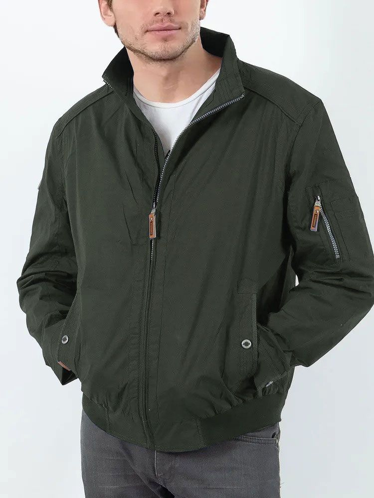 Куртка Мужской Corbona Карманы, Манжеты защитный хаки стойка Хлопок, размер 68 Длинный авиатор ...