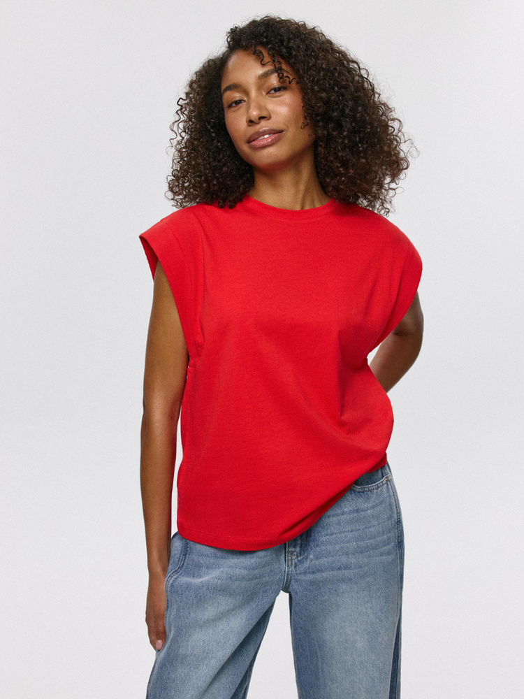 Футболка Женский SELA красный, размер 44 Повседневный Узбекистан купить c доставкой на OZON по ...