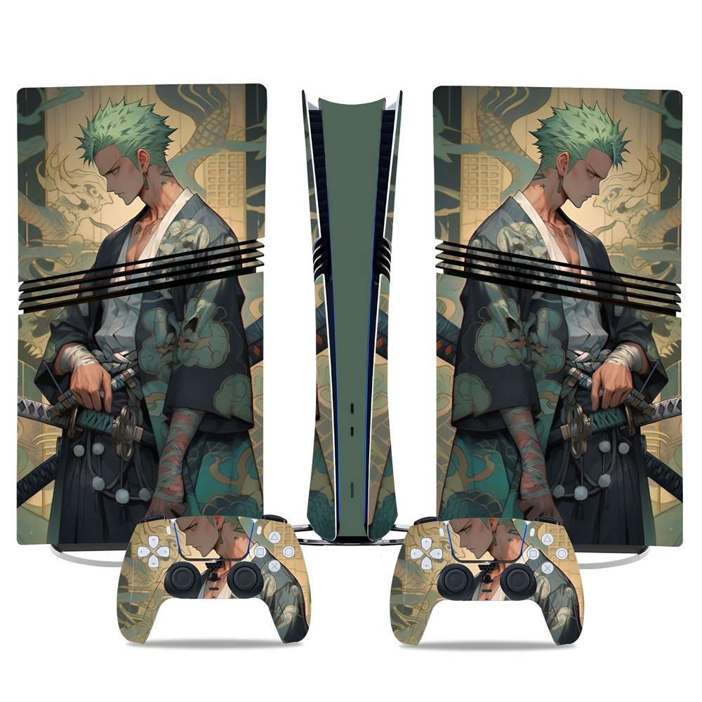 Наклейка PS5 PRO Disk Version "ZORO One Piece" виниловая защитная на ...