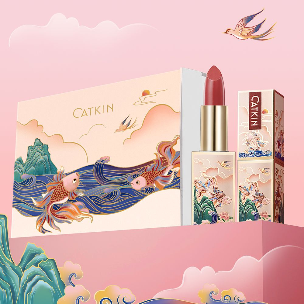 Подарочный набор CATKIN Lip Care, набор из 3 бальзамов для губ,C05+C14+C18+Изысканная подарочная ...