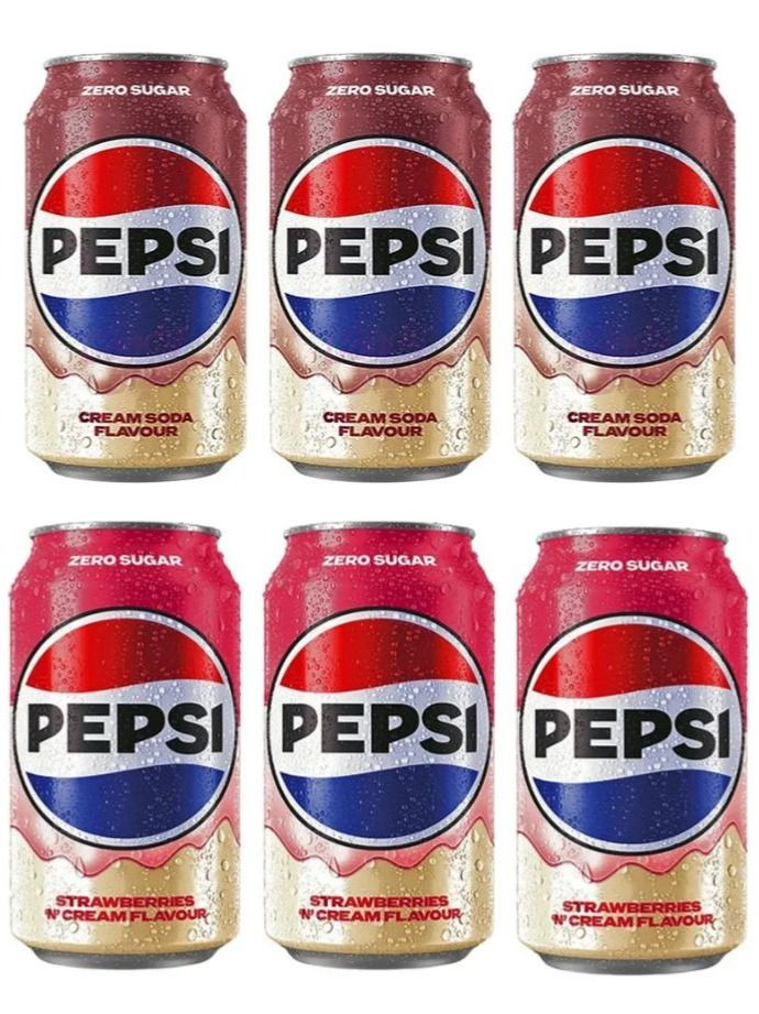 Набор газированных напитков Pepsi Strawberry&Cream и Cream Soda Zero ...
