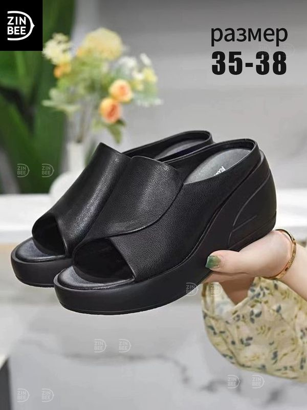 Сабо Женский ZinBee Искусственная кожа, размер 38 Толстая подошва Танкетка купить c доставкой на ...