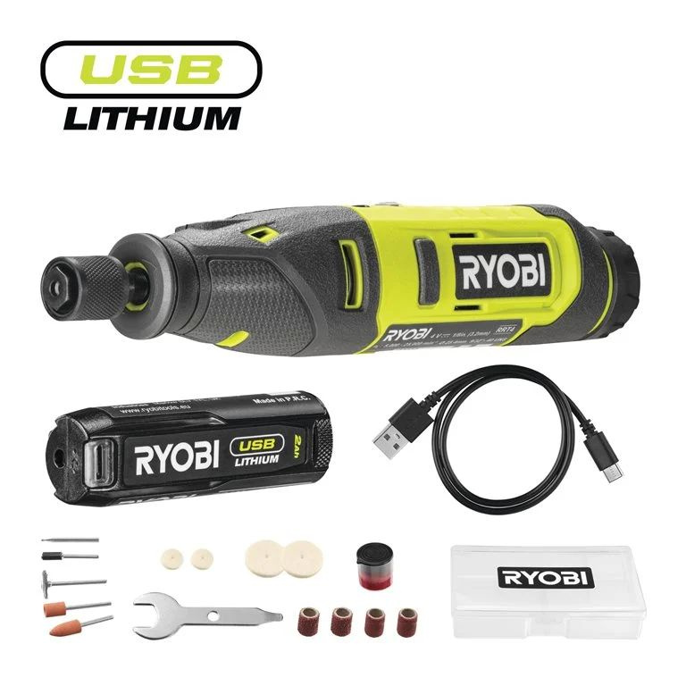 Аккумуляторный Многофункциональный инструмент с 15 аксессуарами Ryobi ...