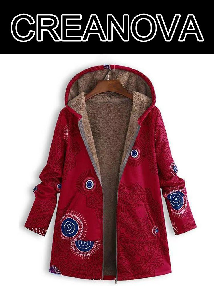 Пальто Женский CREANOVA умеренный красный Полиэфирное волокно Длинный, размер 56 Демисезон ...