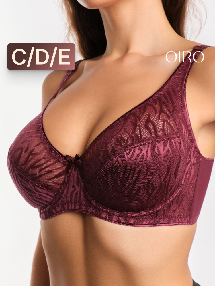 Бюстгальтер Женский OIRO мягкая чашка на каркасе, размер 95C бордовый Полиамид, Эластан ...