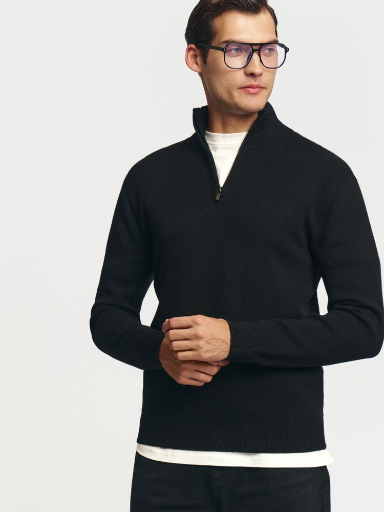 Джемпер Мужской Zolla черный Вискоза, Полиэстер, размер 48 Длинный Китай купить c доставкой на ...