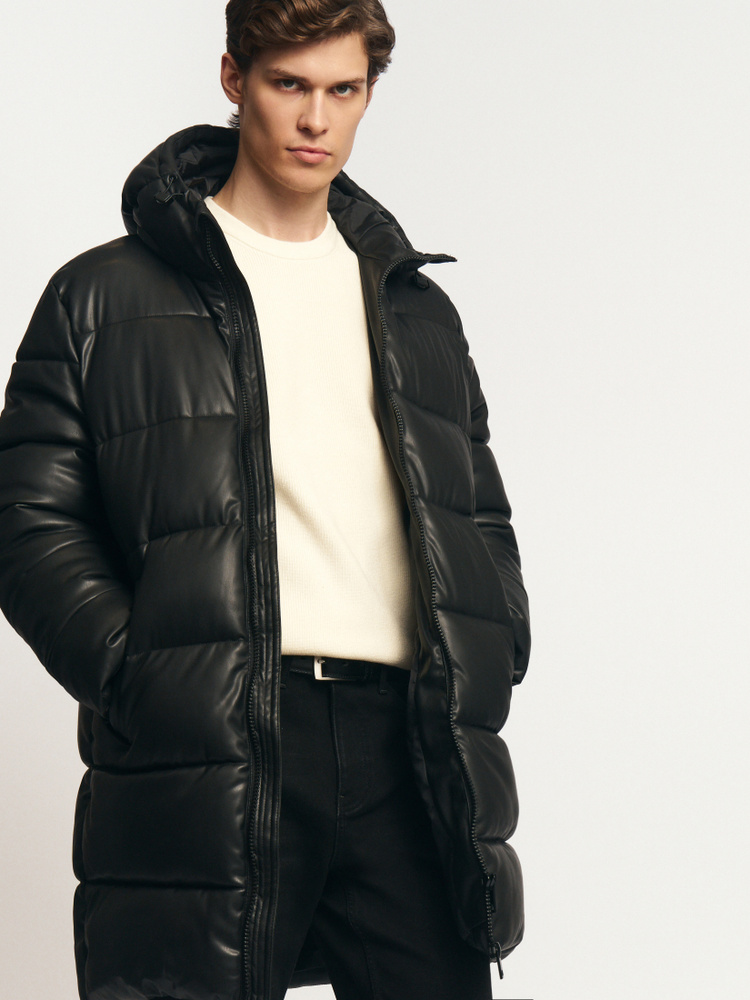 Пуховик Мужской Zolla черный Полиэстер, размер 48 Длинный Зима Китай купить c доставкой на OZON ...