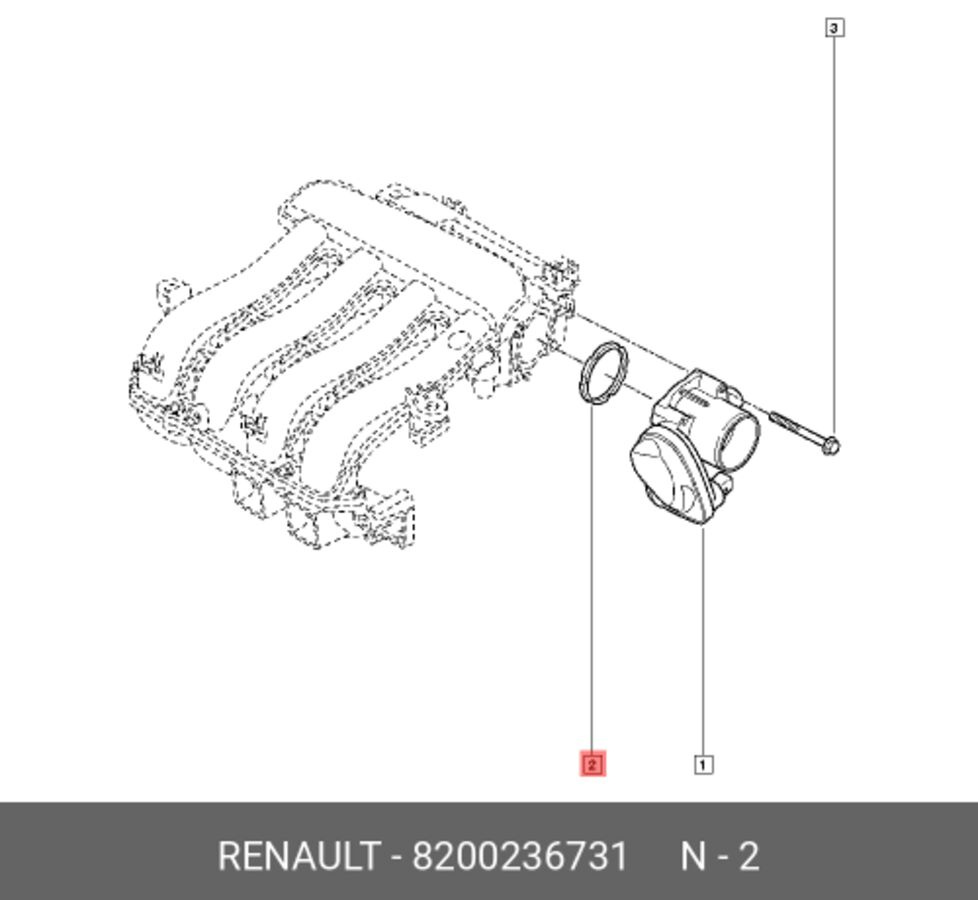 Прокладка Дроссельной Заслонки Org (RENAULT 8200236731) купить на OZON ...