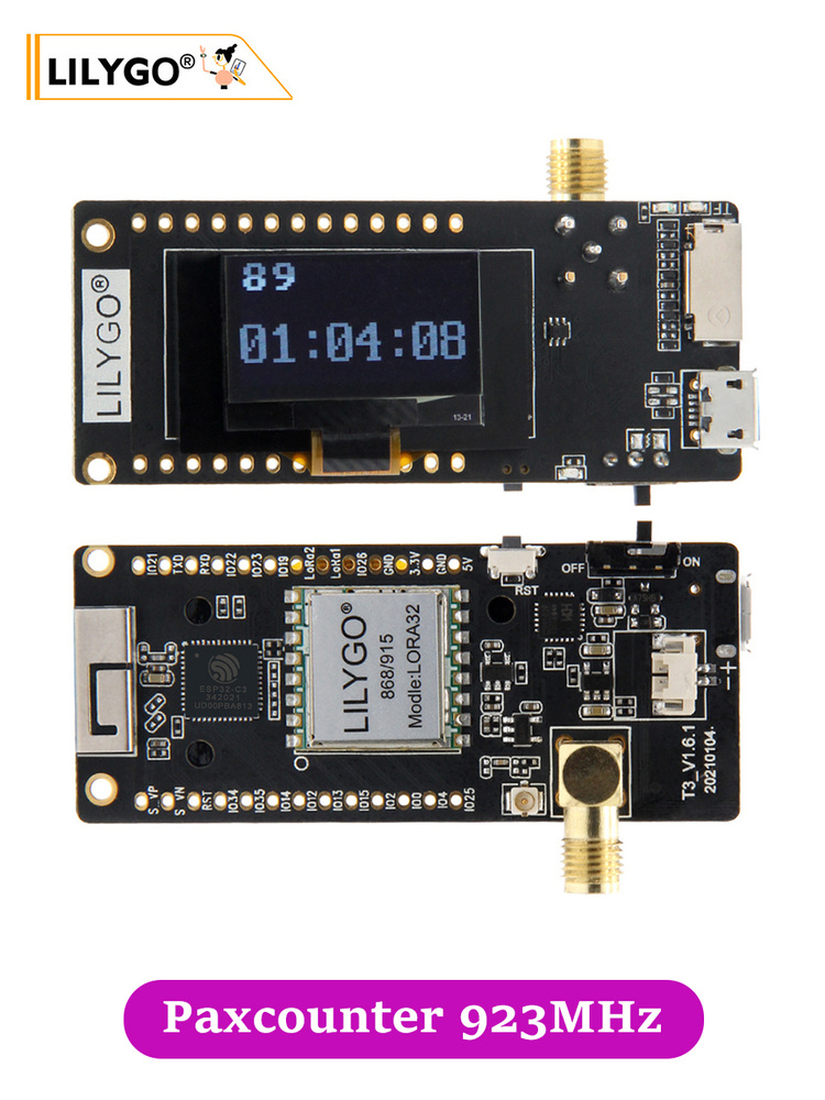 LILYGO TTGO LoRa32 V2.1_1.6 Версия Paxcounter 923MHz ESP32 LoRa OLED 0,96-дюймовый SD-карта ...