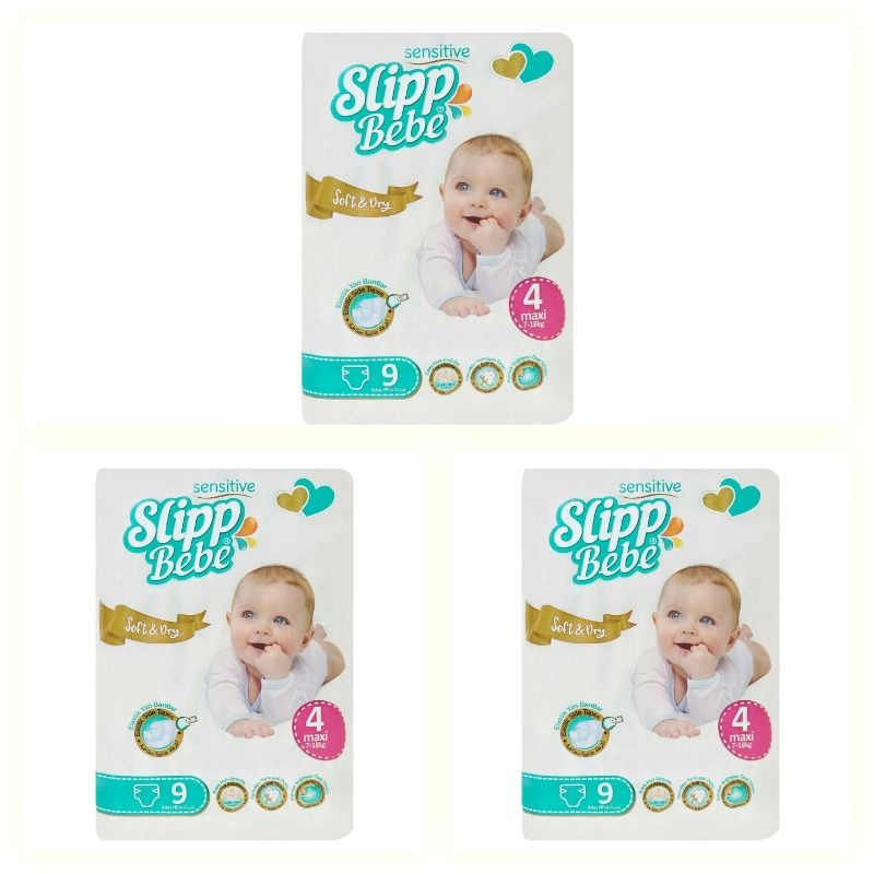 Slipp Bebe Подгузники детские №4, (7-18 кг), 9 шт/уп, 3 уп/ купить на ...