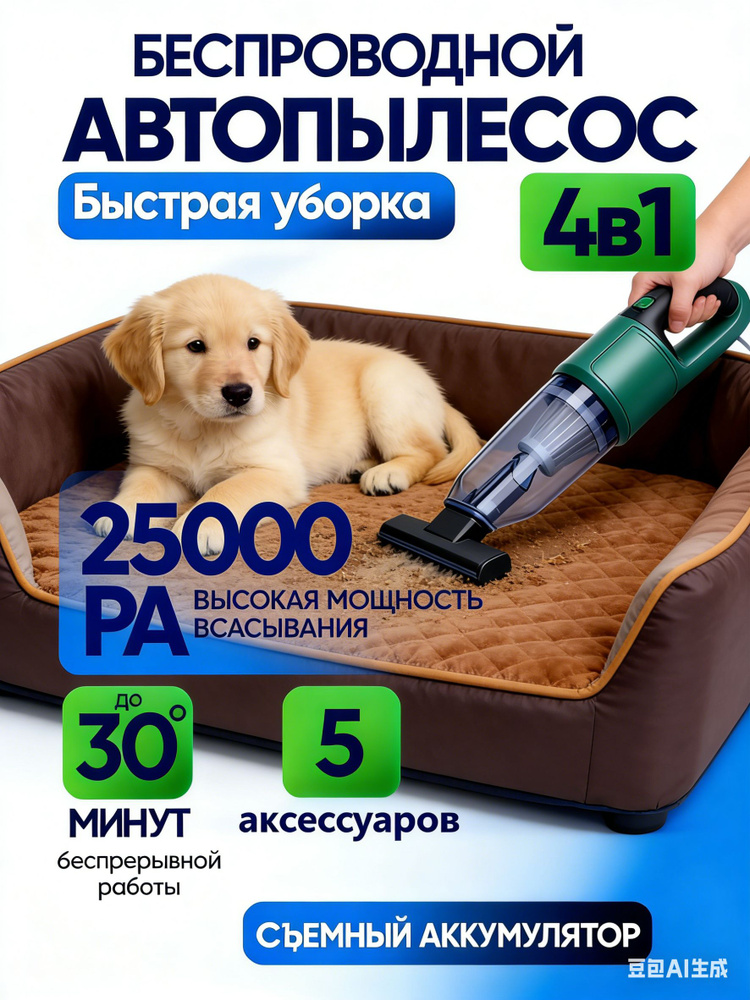 Пылесос для автомобиля беспроводной мощный/ Ручной портативный мини ...