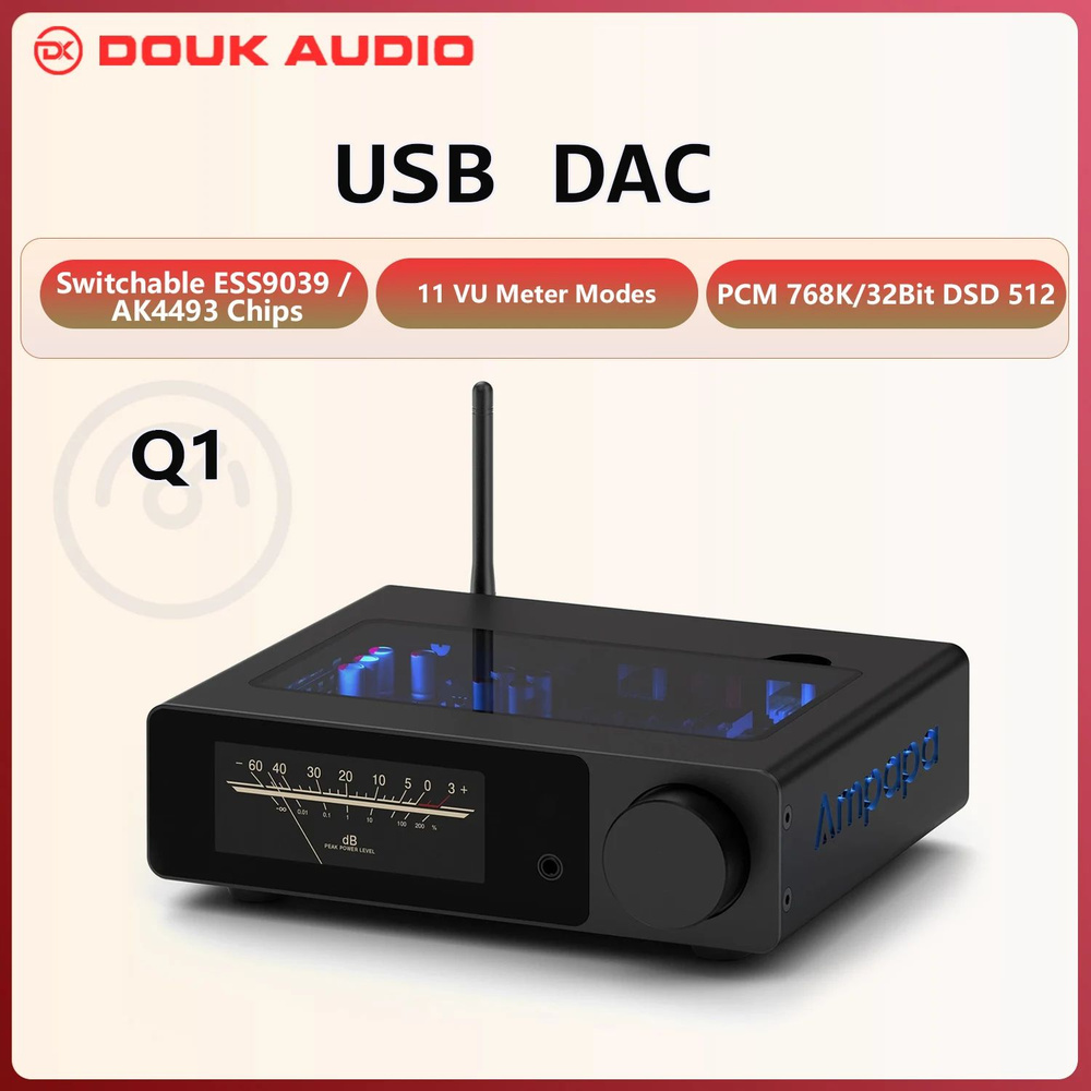 DOUK AUDIO Q1 HIFI ESS9039 + AK4493 USB DAC Bluetooth 5,2 Приемник ...