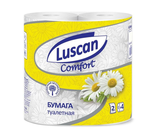 Luscan Туалетная бумага Comfort с ароматом ромашки, 2 сл, 4 рулона ...