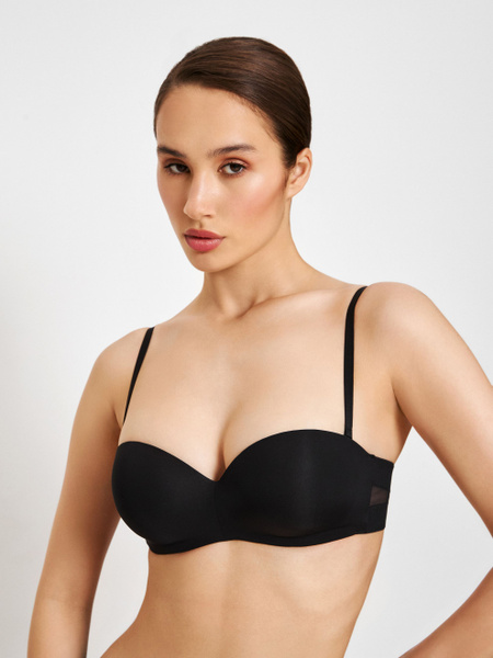 Бюстгальтер Женский Infinity Lingerie балконет, размер 70A черный Полиамид Повседневный Китай ...