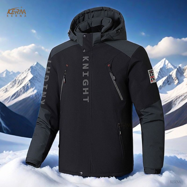 Пуховик Мужской KERNA Воротник черный без воротника Полиэфирное волокно, размер 46 Длинный Зима ...