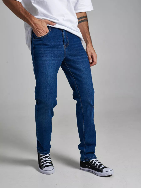 Джинсы Мужской By Rastopchin синий Хлопок, Полиэстер, размер 52 Пуговицы, Молния Средняя Карманы ...