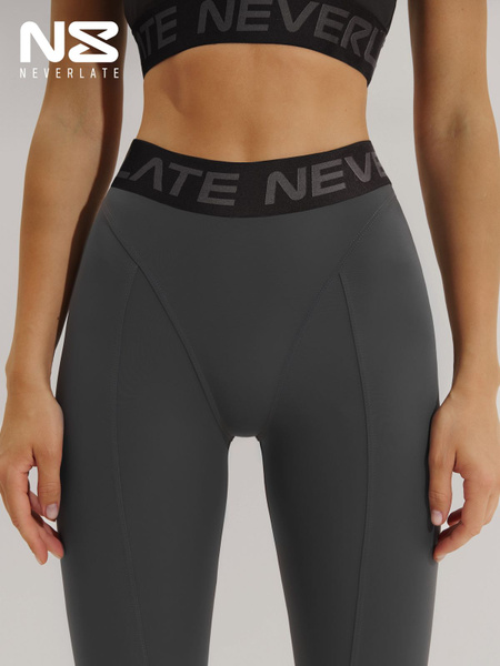 Легинсы Женский NEVERLATE серый, графит Бифлекс Спортивный, размер 42 Без застежки На любой ...