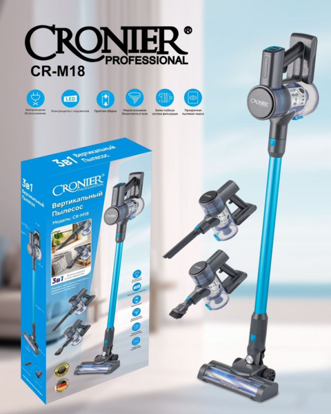 Беспроводной пылесос CRONIER CR-M18 для дома / Бытовой пылесос для сухой уборки, 2000 Вт купить ...