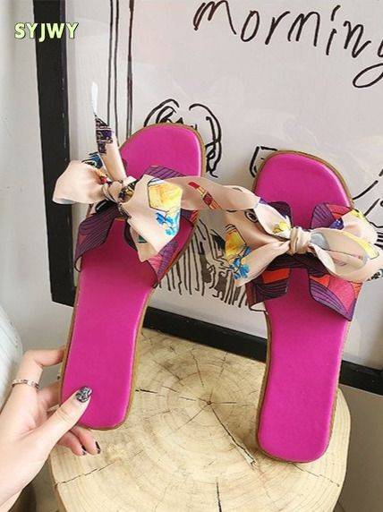 Тапочки Женский SYJWY, размер 35 глубокий розовый Круглый нос Лето купить c доставкой на OZON по ...