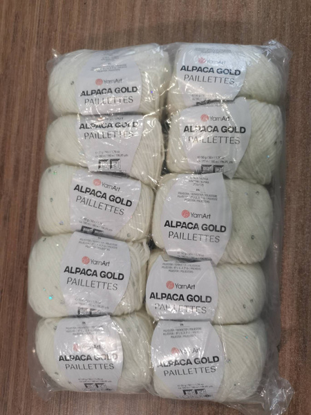 пряжа Alpaca Gold Paillettes упаковка 10 мотков паетки 9301 купить на ...