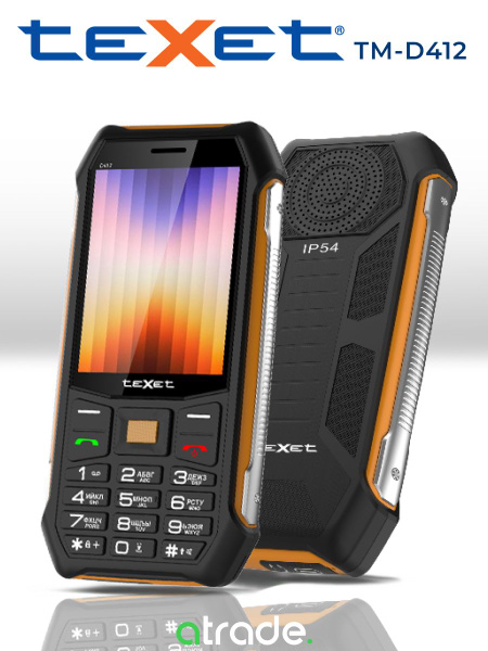 Texet Мобильный телефон Мобильный телефон TeXet TM-D412 цвет черный-оранжевый, черный, оранжевый ...